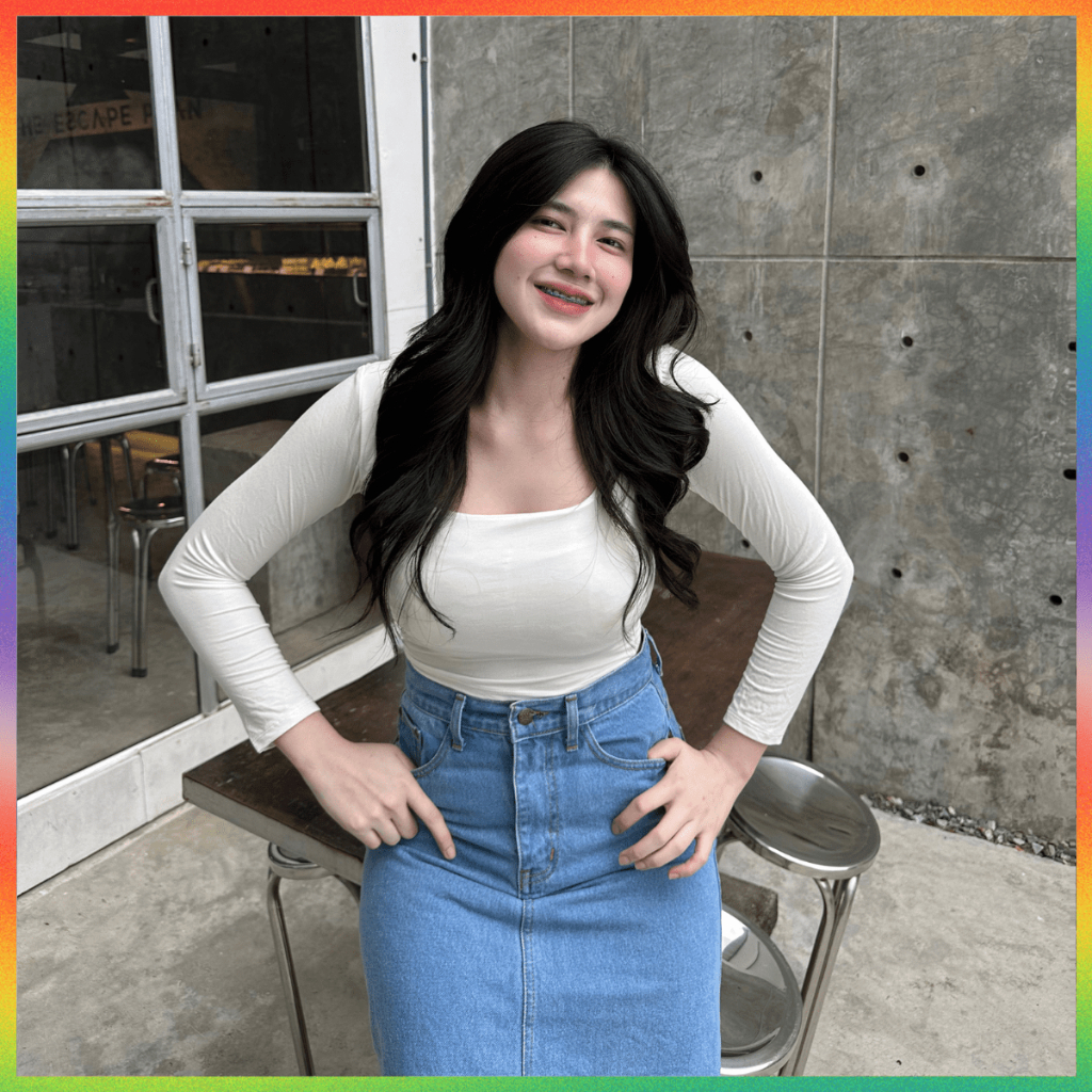 🌈 MesubShop 🌈 ครอปแขนยาว เสื้อคอเหลี่ยม ผ้าเรย่อน2ชั้น สาวอวบใส่ได้ ยืดได้เยอะม้าก เสื้อครอปแขน ...