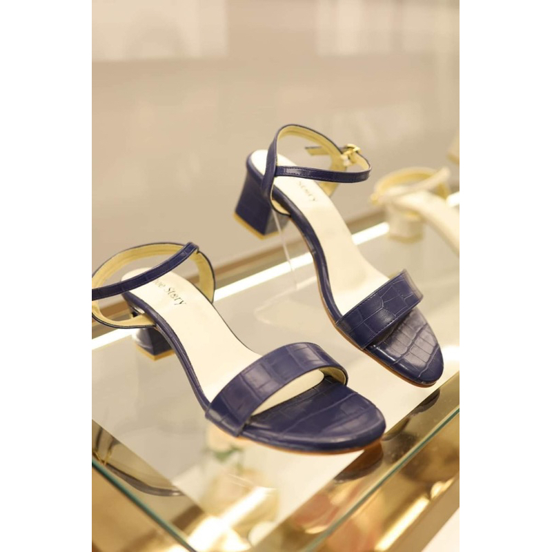 Shoe Story รองเท้าส้นสูงรัดข้อ รุ่น Mieko : Blue | Shopee Thailand