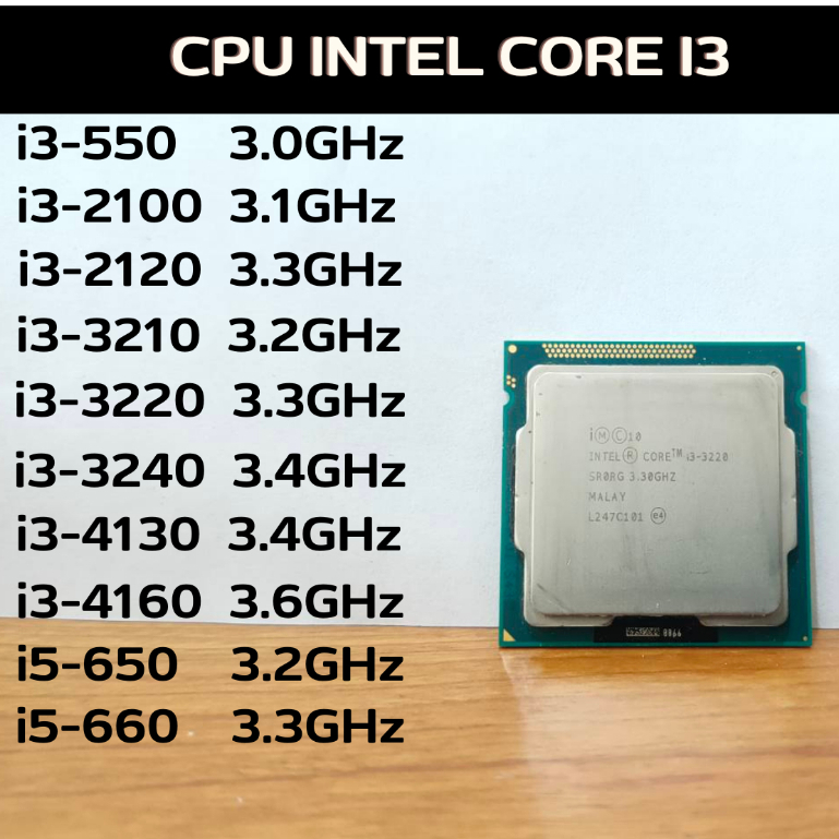 CPU intel Core i3-550 / i3-2100 / i3-2120 / i3-3210 / i3-3220 / i3-3240 ...