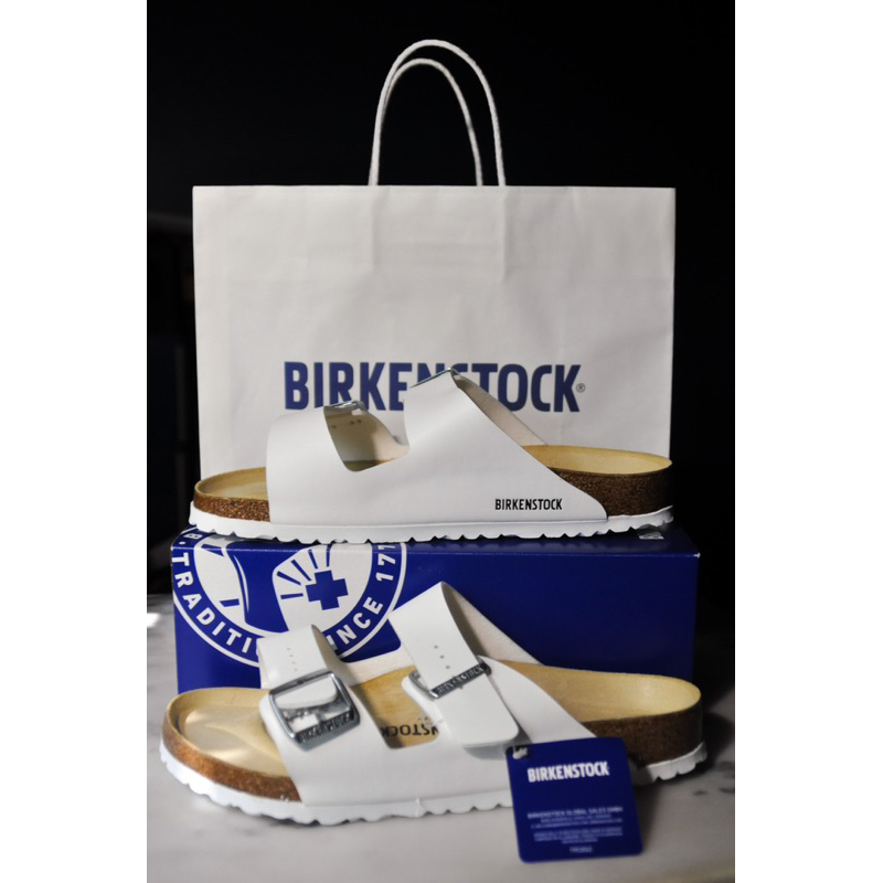 Birkenstock Arizona สีขาว เบอร์44 มือ1 ของแท้ | Shopee Thailand