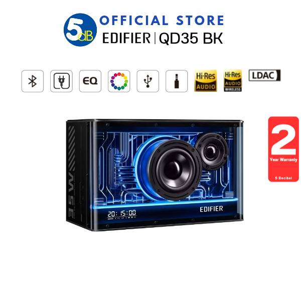 EDIFIER QD35 (Black) Tabletop Bluetooth5.3 Speaker with 35W GaN charger ...