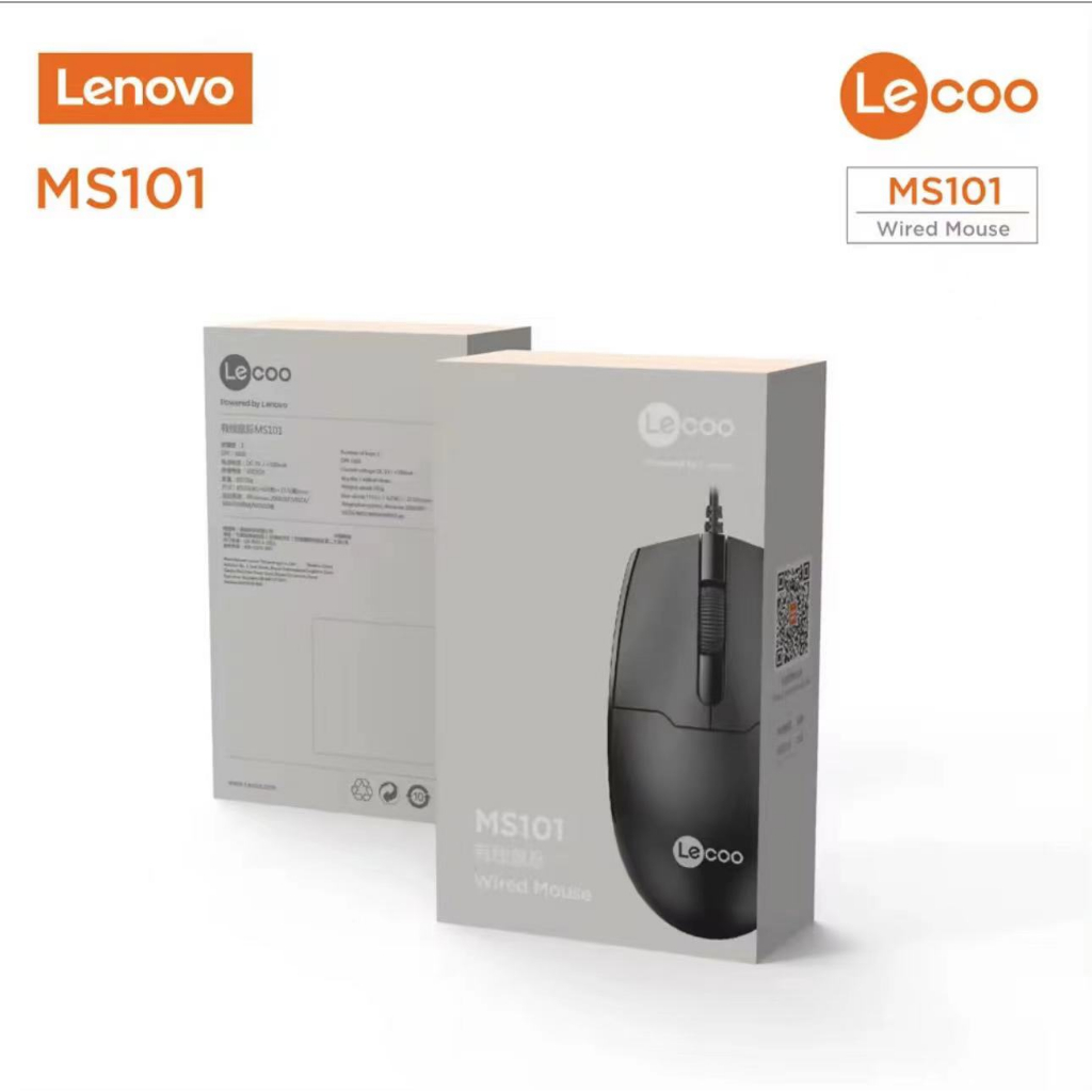 Lenovo เมาส์ชนิดมีสายกันลื่น MS101,เมาส์ USB แบบเสียบแล้วเล่นเกมที่รูป ...