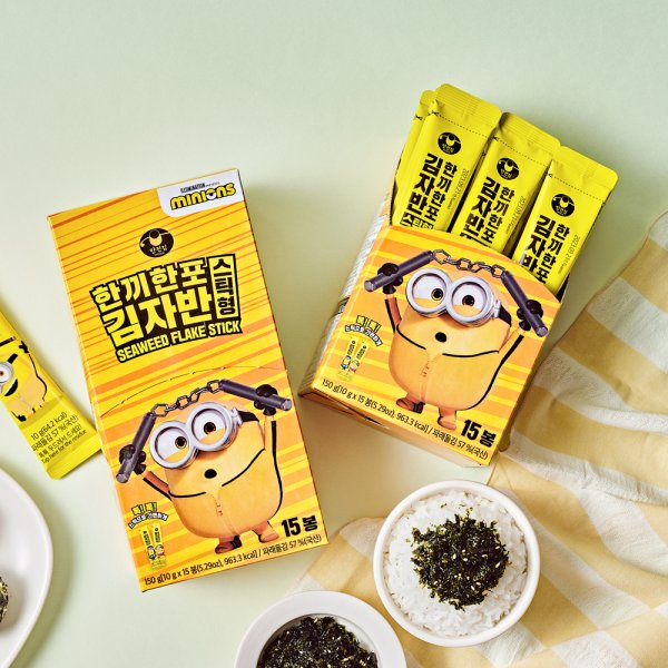 Minions Seaweed Flake Stick 1box 15ea พร้อมส่ง สาหร่ายโรยข้าวจองกุกBTSกิน สาหร่ายกรอบ หอม หวาน ...