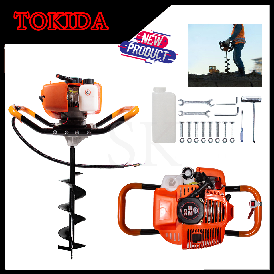 TOKIDA เครื่องเจาะดิน ขุดดิน พร้อมดอกเจาะ 8 นิ้ว เครื่องยนต์ 2 จังหวะ 4 แรงม้า TKD52CC | Shopee ...