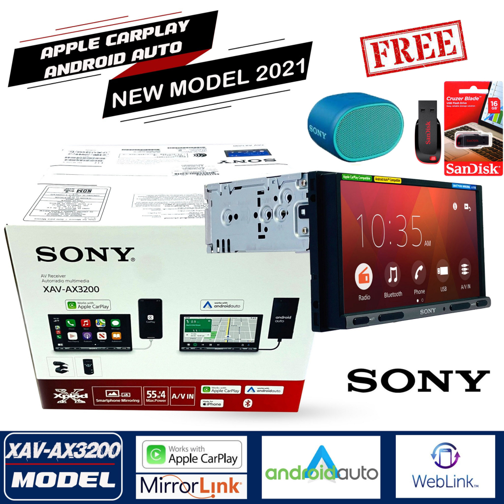 SONY XAV-AX3200 NEW MODEL2021 เพลิดเพลินกับการเชื่อมต่อสมาร์ทโฟนรวมถึง ...
