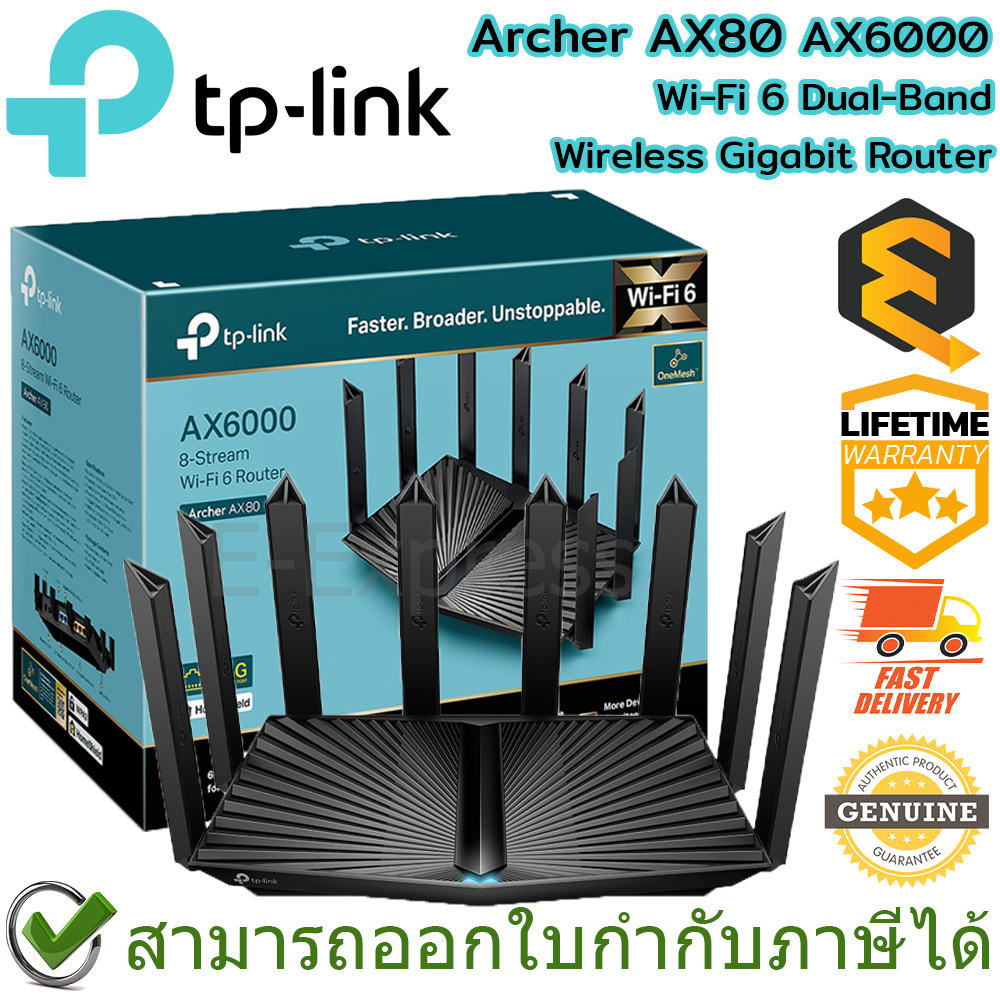 TP-Link Archer AX80 AX6000 Wi-Fi 6 Dual-Band Wireless Gigabit Router ...