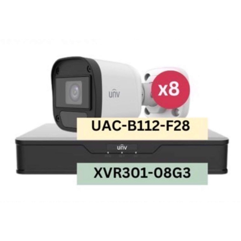 UNIVIEW(UNV): ชุดกล้องวงจรปิด Analog 8 ตัว + เครื่องบันทึก 8 channel ...