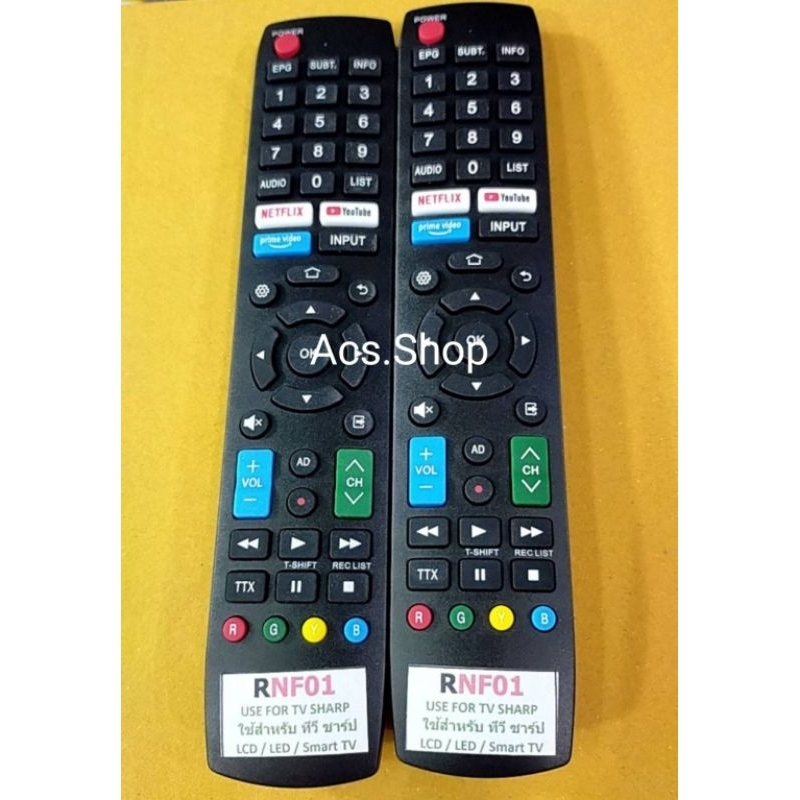 🛒พร้อมส่ง🛒 รีโมททีวี ชาร์ป Sharp รุ่น RNF-01 / RNF-04 มีปุ่ม Netflix Youtube Prime | Shopee Thailand