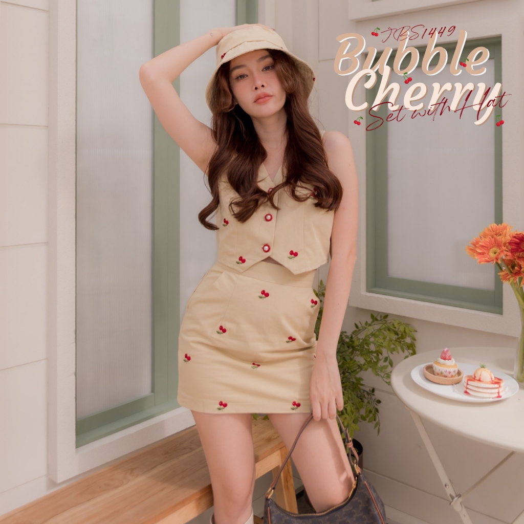 #JBS1449 Bubble Cherry Set with Hat | Shopee Thailand