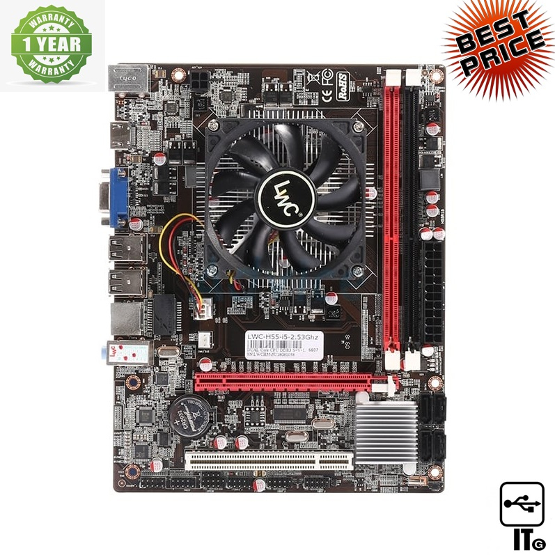 MAINBOARD INTEL H55 + CPU CORE I5 2.50GHZ (LOW END BRAND) เมนบอร์ด ...