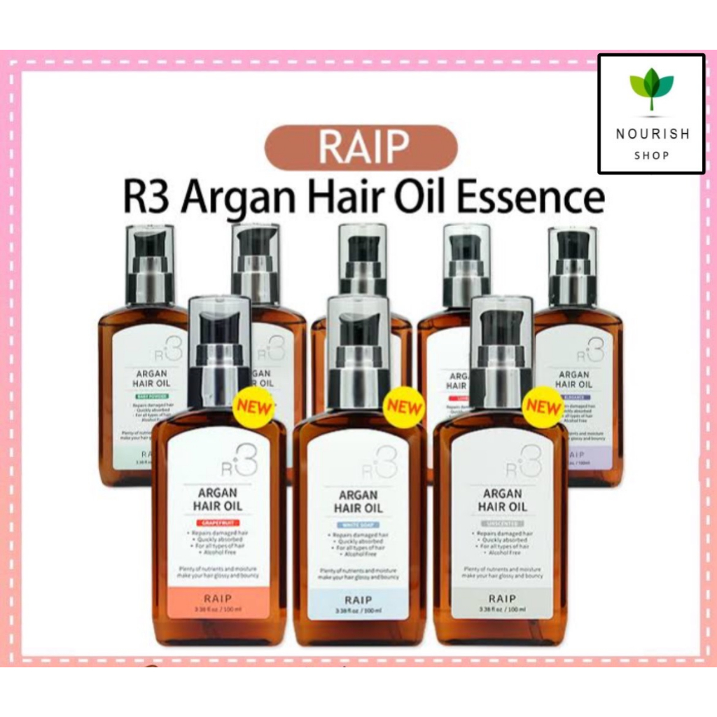 RAIP R3 Argan Hair Oil 100ml แท้100% น้ำมันบำรุงผม น้ำมันอาร์แกนบำรุงผมเสีย จากเกาหลี | Shopee ...