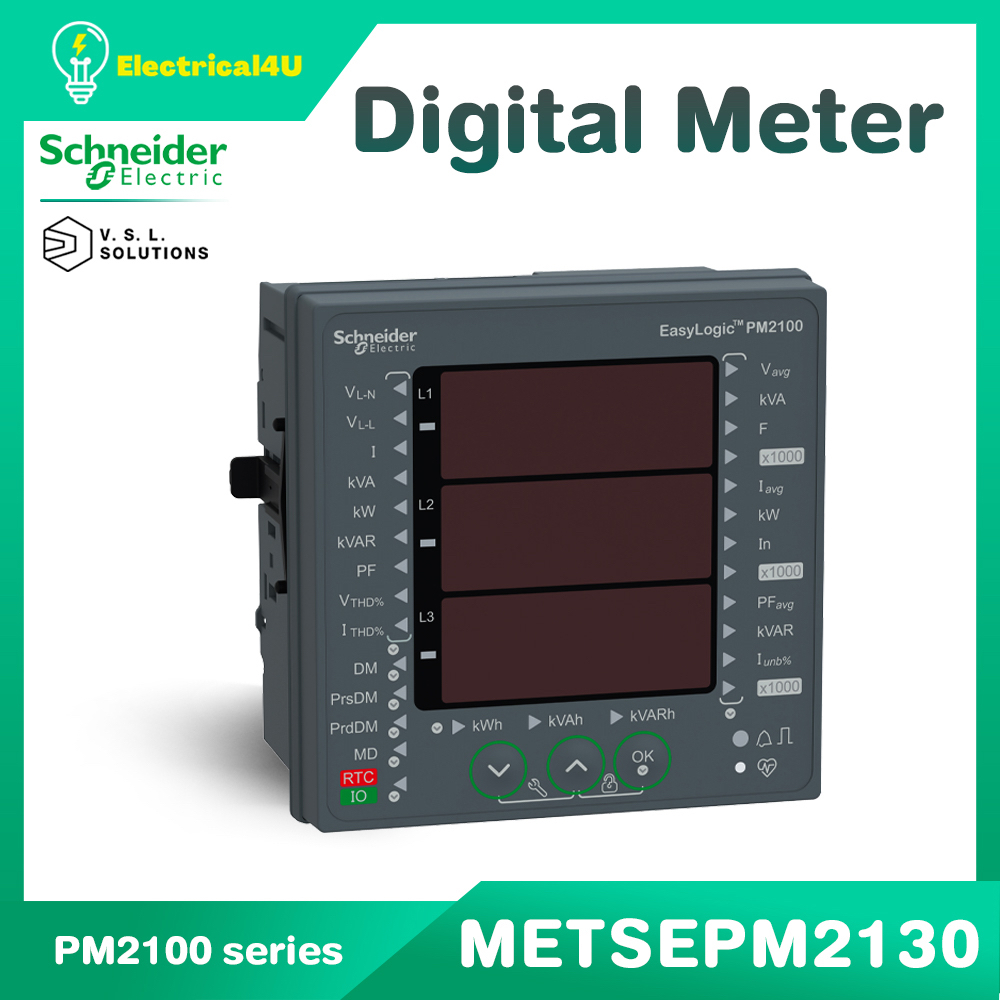 Schneider Electric METSEPM2130 Digital Power Meters - PM2130, Class 0 ...