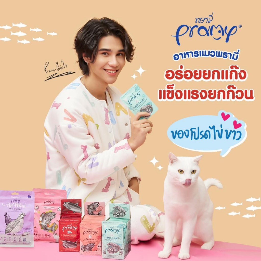 (1ซอง) PRAMY พรามี่ อาหารเปียกแมว สูตรใหม่!! สำหรับแมวโต1ปี+ ขนาด 70 ...