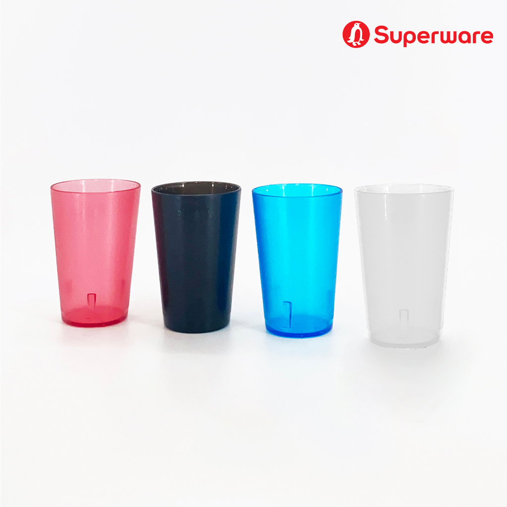 Srithai Superware แก้วน้ำ พลาสติก ถ้วยน้ำ สำหรับ เบียร์ กาแฟ สีใสผิว ...