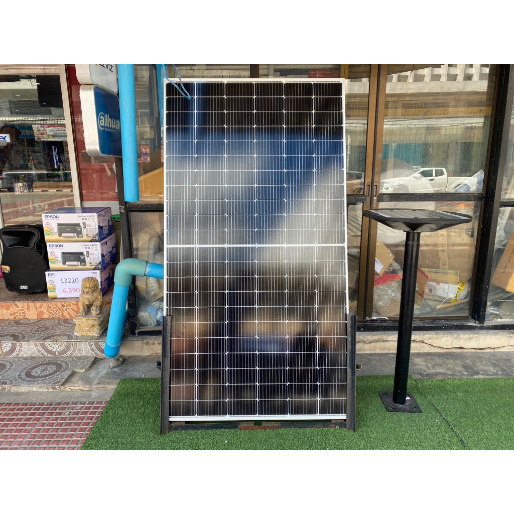 แผ่นโซล่าเซล Handuro solar cell 550 watt Haft แผ่นให้พลังงานสองหน้า ...