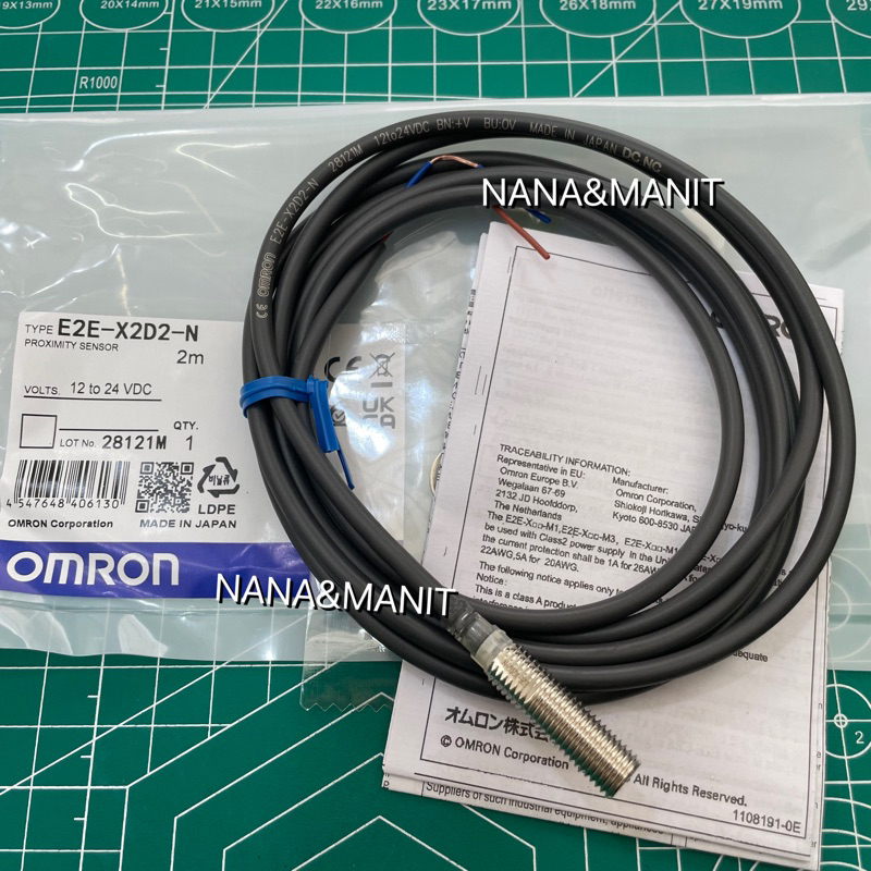 E2E-X2D2-N Proximity Sensor หัว M8 ระยะจับ 2mm 2สาย NC ไฟ 12-24VDC ...