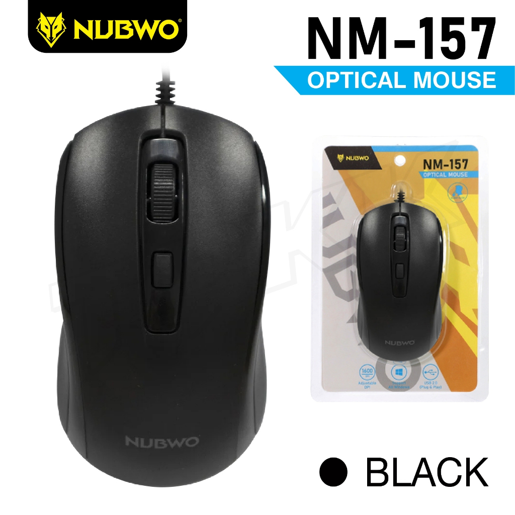 NUBWO NM-157 Optical Mouse Silent Click เม้าส์ทำงาน เม้าส์มีสาย ไร้เสียงคลิ๊ก | Shopee Thailand