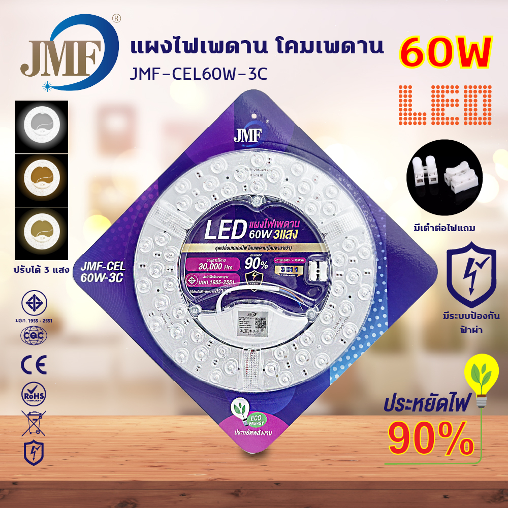 JMF แผงไฟแม่เหล็ก แผ่นชิป แผ่นชิพ แผงไฟ ไฟเพดานLED โคมไฟเพดาน ขนาด 28W/36W/48W/60W/72W แผงไฟพดาน ...