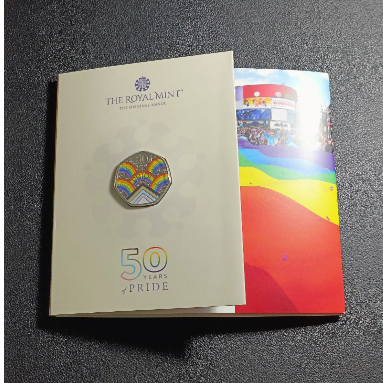 50 Years of Pride 2022 UK 50p Silver Piedfort Proof Coloured Coin ...