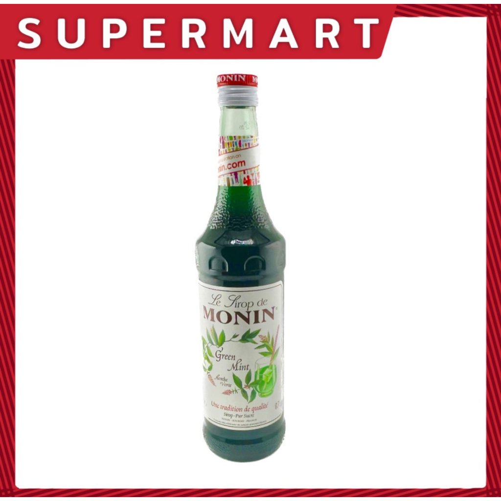 SUPERMART Monin Green Mint Syrup 700 ml. น้ำเชื่อมกลิ่นกรีนมิ้นท์ ตรา ...