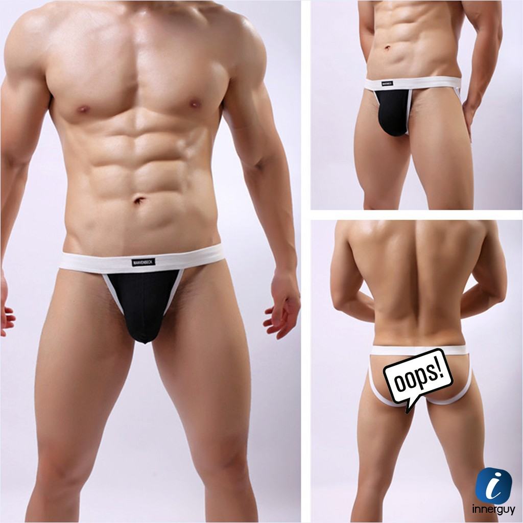 กางเกงในชาย Manvenbeck Jockstrap ผ้าคอตตอน ขอบยางยืดหนานุ่ม กระชับรัดรูป เน้นสะโพกกลมกลึง เปิด ...