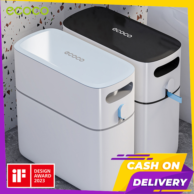[พร้อมส่ง]Ecoco ถังขยะมีฝาปิด 8 ลิตร 12 ลิตร เปิดเพียงคลิกเดียว ถังขยะแคบ รุ่นใหม่ | Shopee Thailand