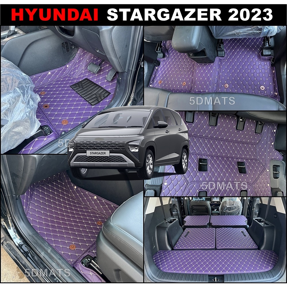 พรมปูพื้นรถยนต์6D HYUNDAI STARGAZER 6ที่นั่ง เข้ารูป เต็มคัน 9ชิ้น | Shopee Thailand