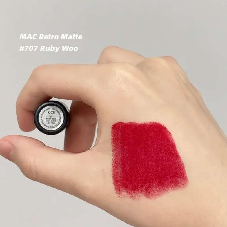 M.A.C Retro Matte Lipstick #707 สี Ruby Woo ลิปสติก mac พร้อมกล่องและ ...