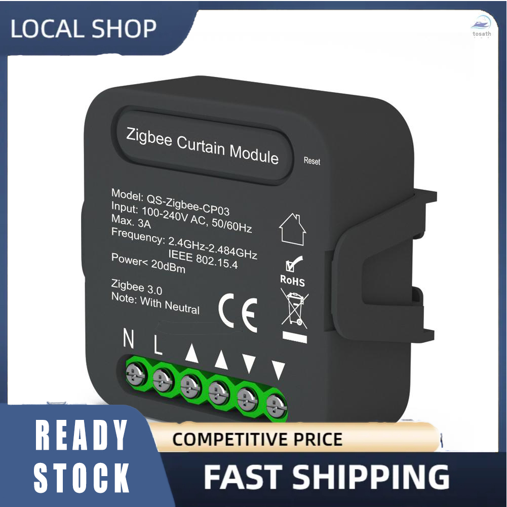 [Local Seller]QS-Zigbee-CP03 Tuya ZigBee Intelligent Curtain Swtich Module Home Curtain ...