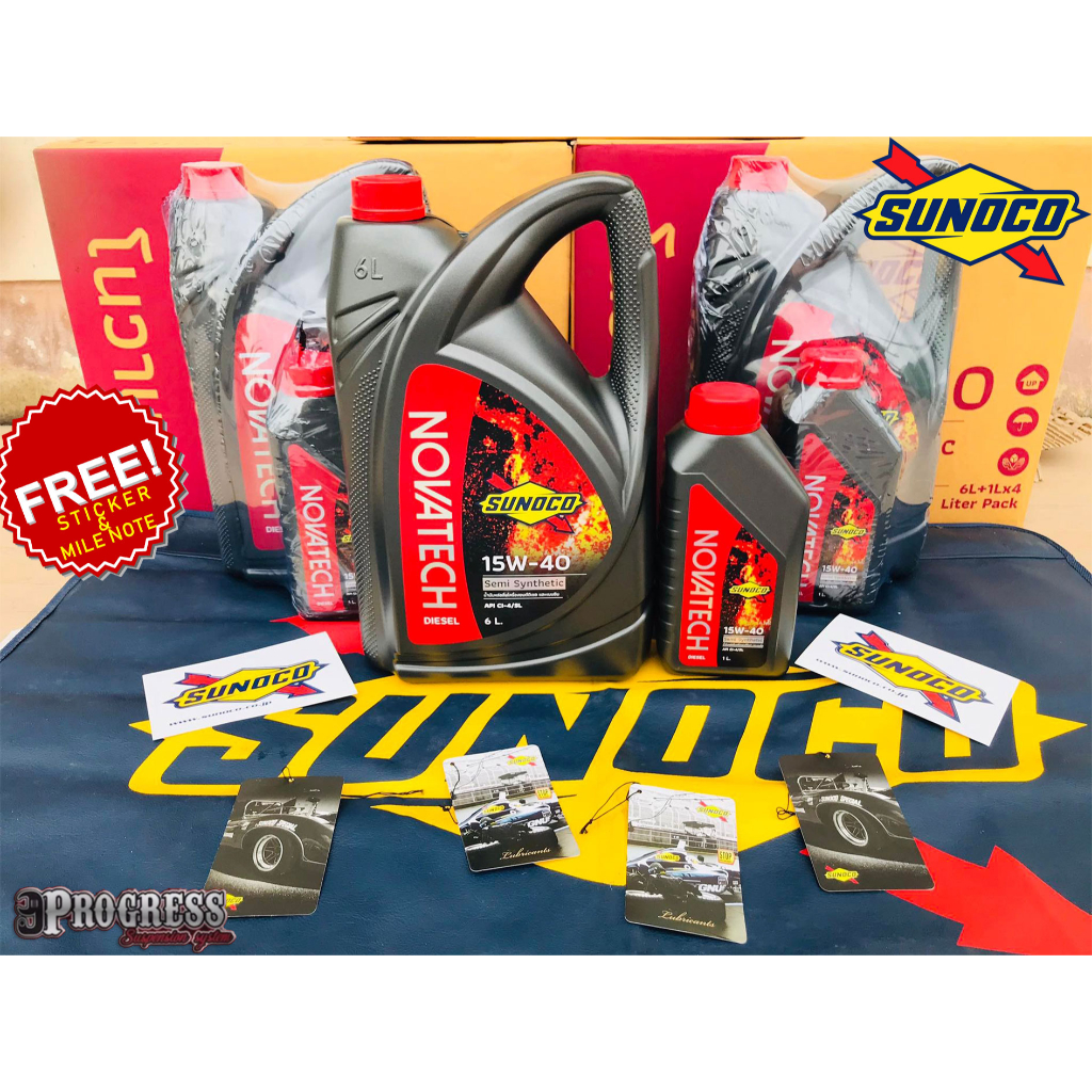 SUNOCO NOVATECH 15W-40 6+1L น้ำมันเครื่องดีเซลกึ่งสังเคราะห์ มีของแถมและฟรีเปลี่ยนถ่าย | Shopee ...