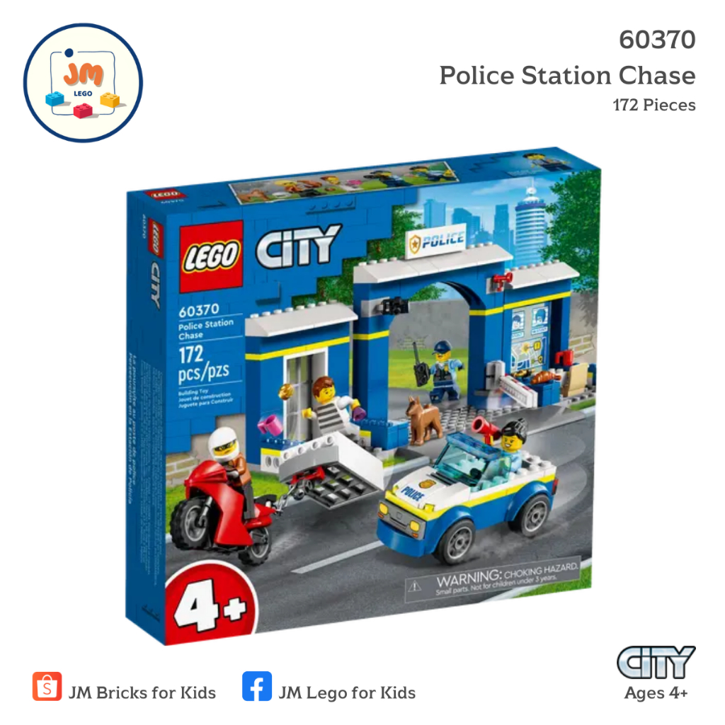 LEGO City 60370 Police Station Chase (172 Pieces) สำหรับเด็กอายุ 4 ปี ...