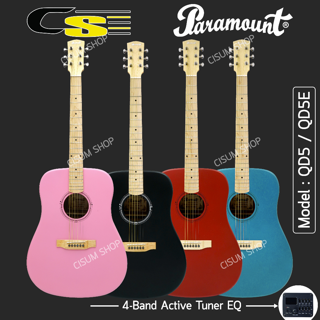 Paramount รุ่น QD5 / QD5E กีตาร์โปร่ง 41 นิ้ว ทรง Dreadnought ไม้หน้าสป ...