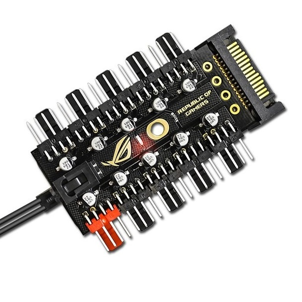HUB ต่อพ่วงพัดลมคอม Fan Hub 4 pin PWM 10 port M/B Sync SATA/Molex Power supply | Shopee Thailand