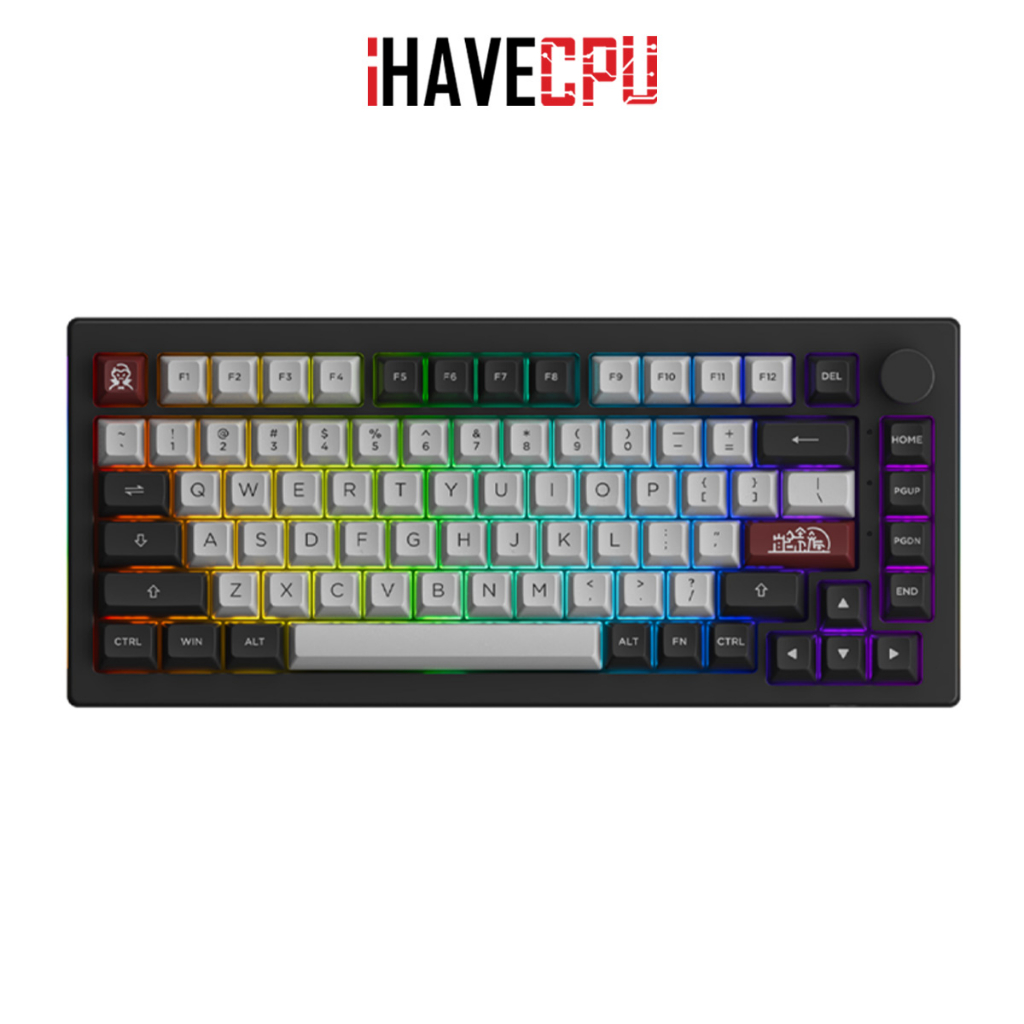 iHAVECPU KEYBOARD (คีย์บอร์ด) AKKO 5075B PLUS DRACULA CASTLE (AKKO WINE WHITE SWITCH) (EN ...
