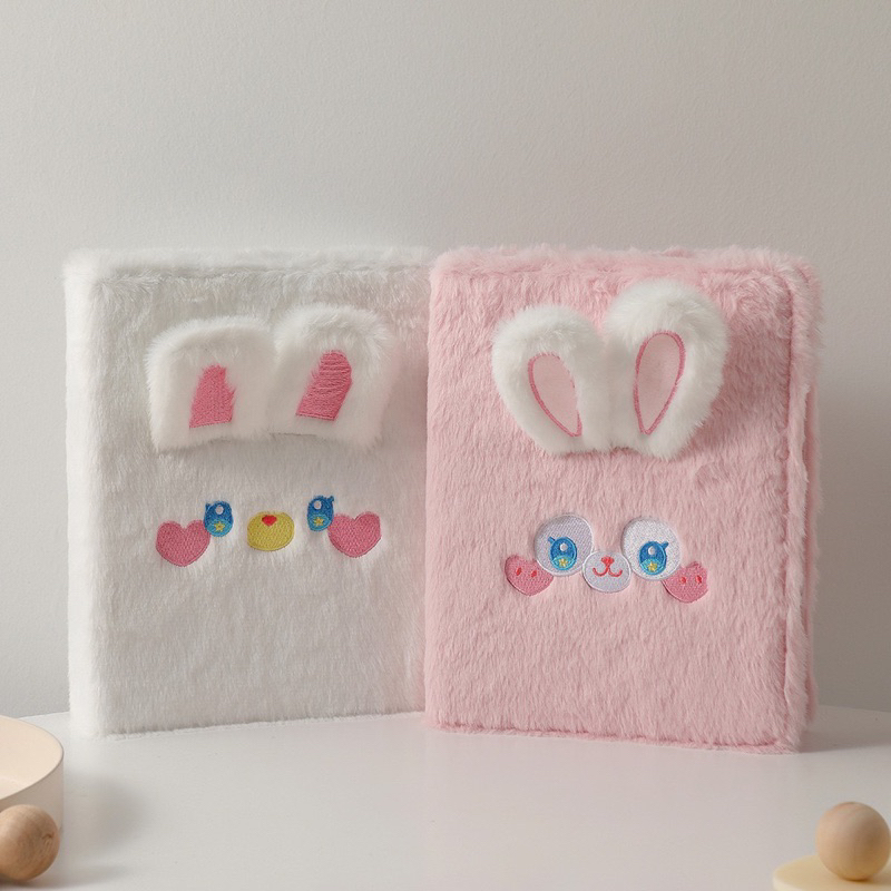 พร้อมส่ง ️แฟ้มการ์ตูนกระต่าย หูยาว ขนฟู Hisocute ขนาดA5 6ห่วง แฟ้มการ์ด ...