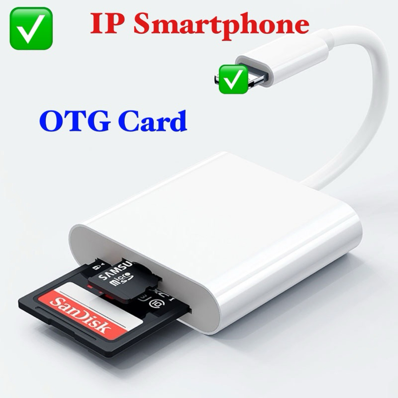 2In1 SD TF Card Adapterสำหรับ IP Smartphone 8Pin SD TF Card Reader แปลง ...