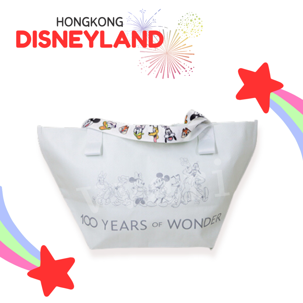 Disney Shopping Bag ถุง กระเป๋าสะพาย กระเป๋า ดิสนีย์แลนด์ ฮ่องกง ไซส์ S ...