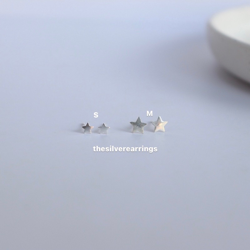 silver 925, ต่างหูเงินแท้ : ดาวแผ่นขาว | Shopee Thailand