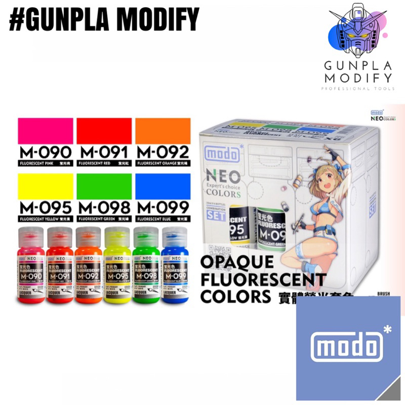 MODO C213 NEO COLOR Opaque Fluorescent Set ชุดสีเรืองแสง สูตรแลคเกอร์ ...