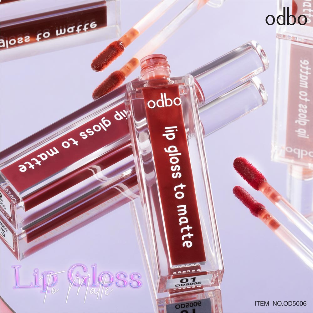 odbo Lip Gloss To Matte #OD5006 โอดีบีโอ ลิป กลอส ทู แมทท์ เนื้อลิปสุดเพอร์เฟกต์ที่ทาแล้วให้ฟินิ ...