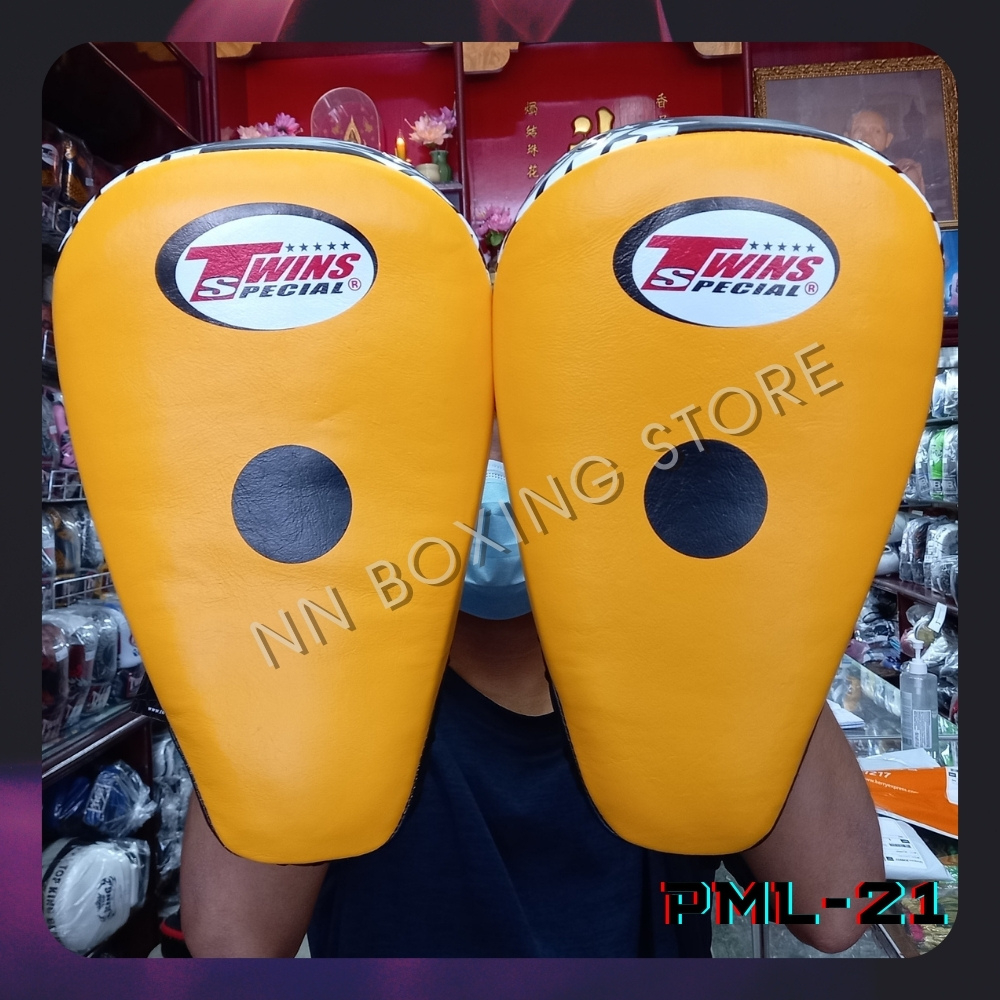 Twins Special Focus mitts PML-21 Yellow ฺpunching pads Genuine Leathe ...