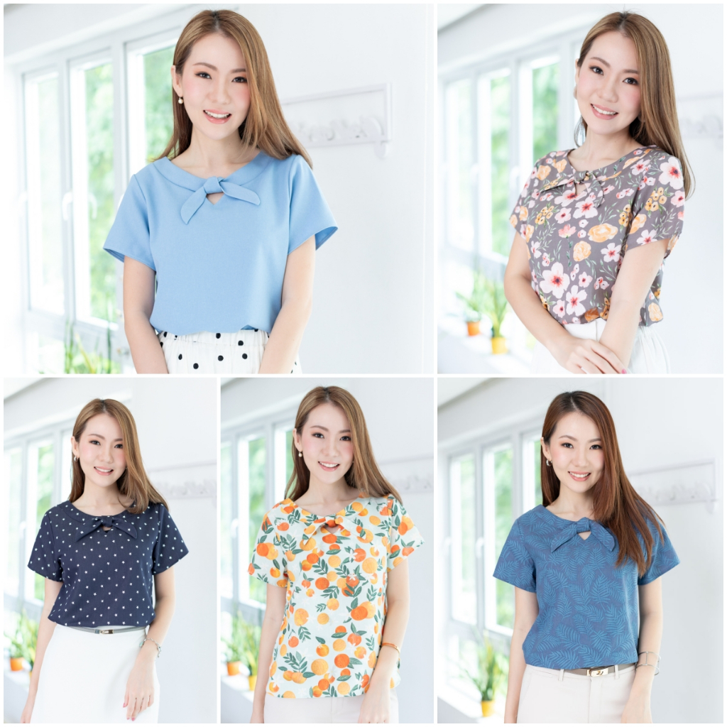 Narinari : MT2001 Keyhole Neck Blouse เสื้อทำงาน (ใช้โค้ด 'NARISP8' ลดทันที 65.- เมื่อช็อปครบ ...