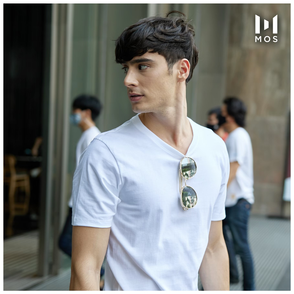 เสื้อยืดคอกลมคอตตอน MOS T-shirt collection Cotton 100% CLASSIC รุ่น MHB ...