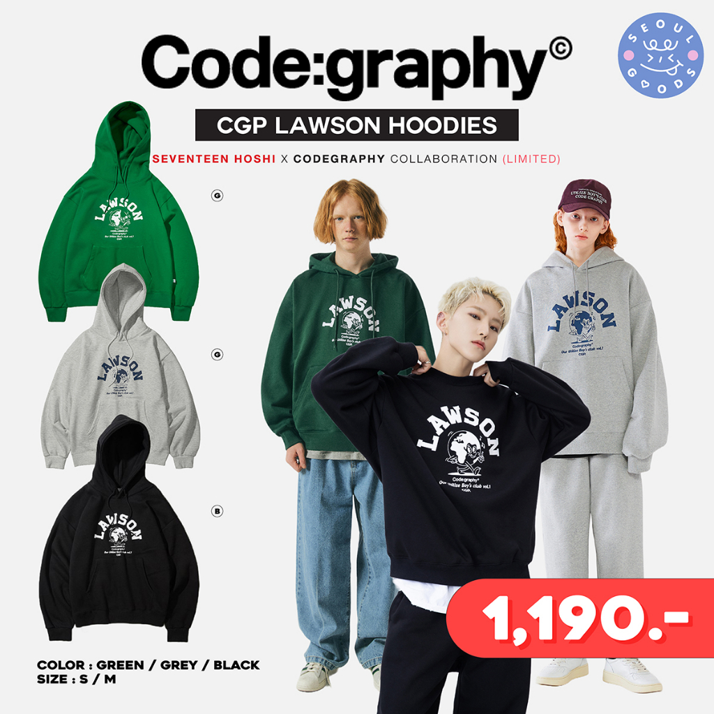 (พร้อมส่ง) เสื้อฮู้ดดี้ Code:Graphy - CGP LAWSON HOODIE | Shopee Thailand