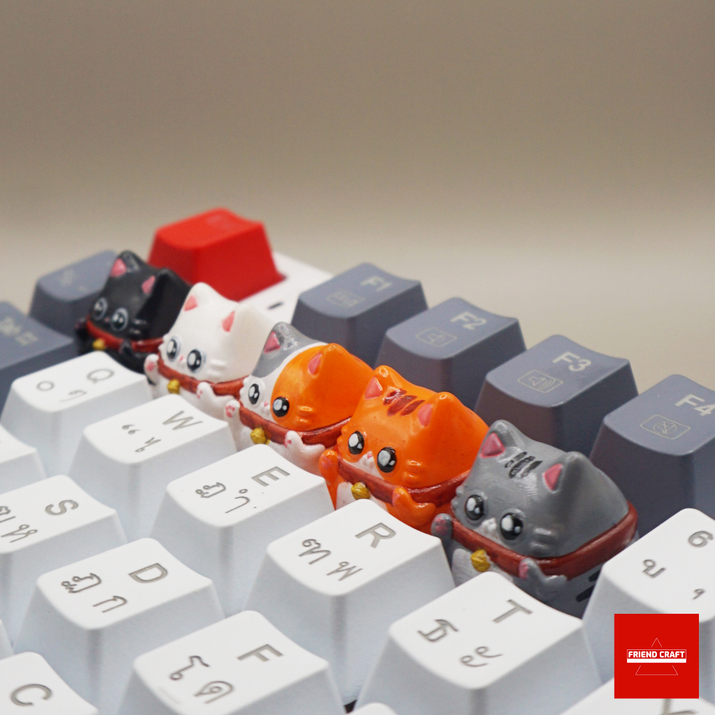 Keycaps คีย์แคป Set น้องแมว น่ารัก งาน Handmade Keycap (สามารถ custom ...