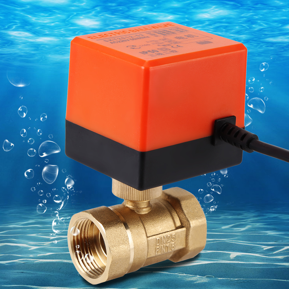AC 220V Brass Electric Motorized Ball Valve 2 Way 3‑Wire 1.6Mpa Thread DN15 DN25 | Shopee Thailand