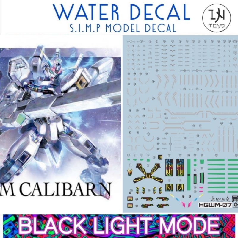Gundam Decal / Water Decal HG 1/144 Gundam Calibarn ยี่ห่อ S.I.M.P ...