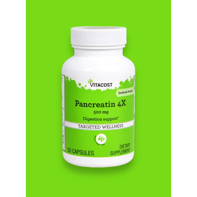 [ของแท้ ตรงปก] Pancreatin 4x 500mg 50 capsules เอนไซม์ช่วยย่อยชนิด ...