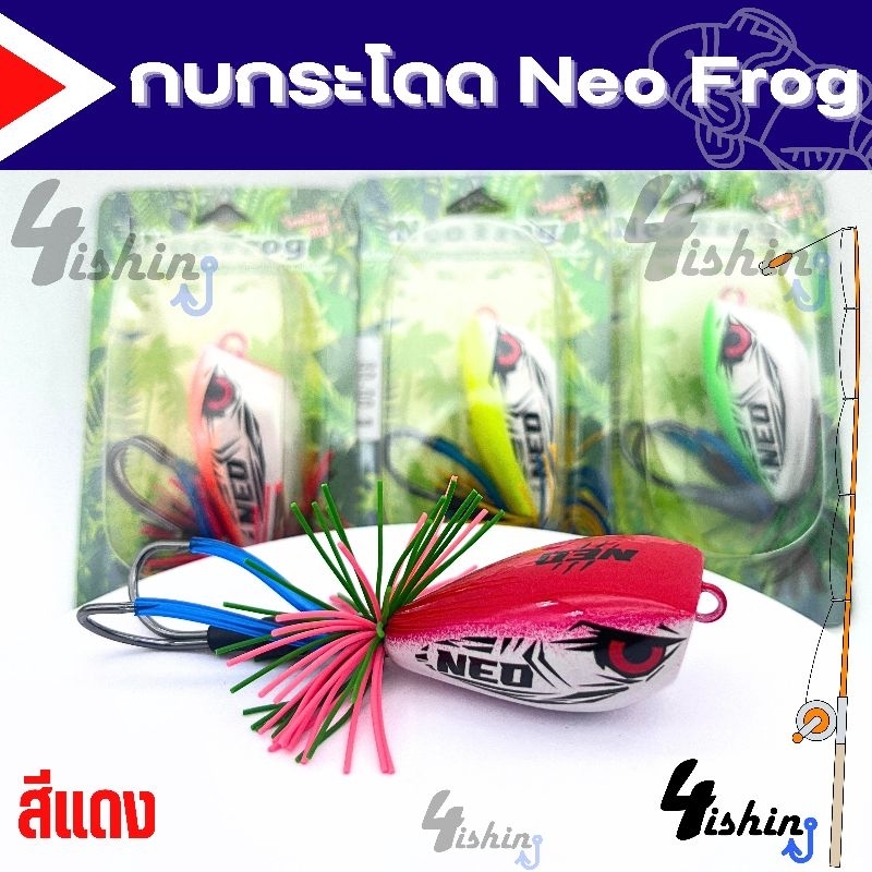 กบโดด กบกระโดด NEO Frog งานไม้ ขนาด4cm. เหยื่อตกปลาช่อน เหยื่อ ตกปลา ...