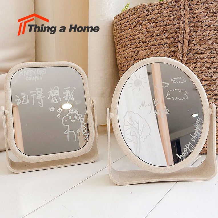 Thing a Home กระจกแต่งหน้า มีขาตั้ง กระจกตั้งโต๊ะมีสองด้าน | Shopee ...